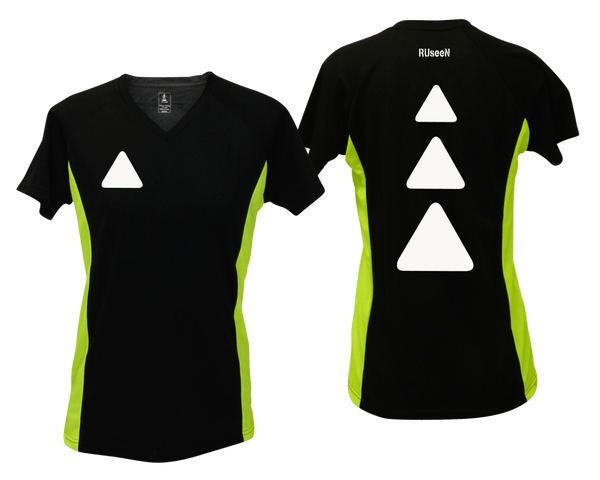 Women's Reflective Short Sleeve Shirt - Triangles - High Visbility