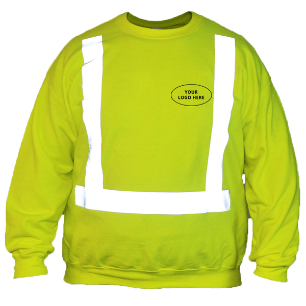 ANSI Reflective Sweatshirt With Custom Logo - High Visibility